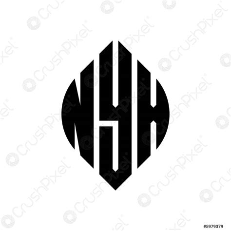 Nyx Circle Letter Logo Design With Circle And Ellipse Shape Stock