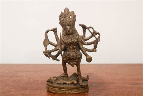 Vintage Durga Statue Antique Hindu Goddess Shakti Kali Bhadrakali