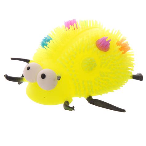 Knautschbarer Blinkender Marien Käfer Chenille Fluffy Igel Ball M