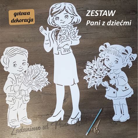 Pani i dzieci komplet gotowa dekoracja Mały Artysta
