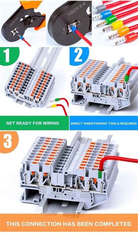 Fast Wiring Connector Din Rail Terminal Block Pt2 5 Quattro Gray Spring Connection Push In