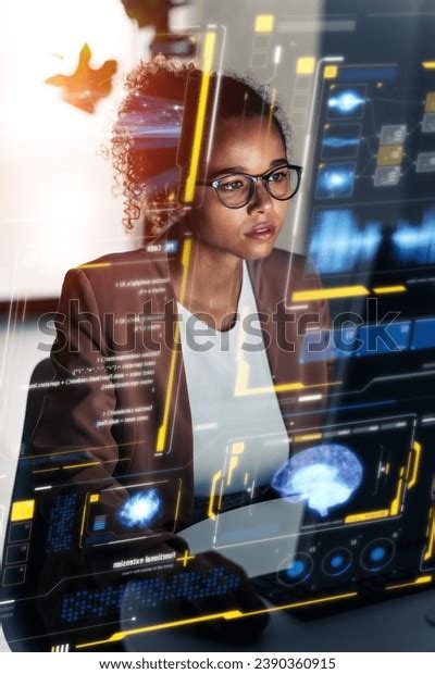 Woman Operating Hologram Interface Graphical User Stock Photo 2390360915 Shutterstock