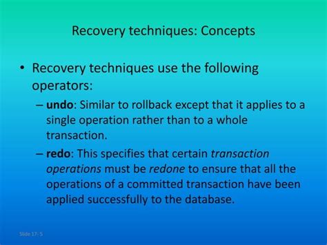 Adbms 34 Transaction Processing And Recovery Ppt