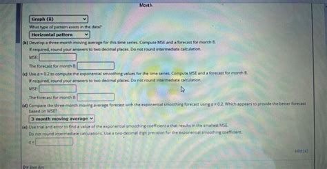 Solved Consider The Following Time Series Data A Choose Chegg