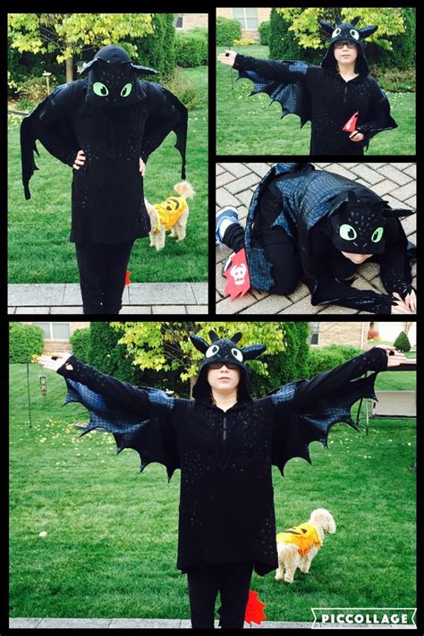 My Homemade Toothless Costume Materials Black Jacket Hot Glue Felt