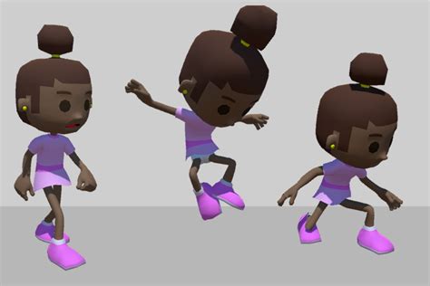 3d Character 008 Black Girl Animated Low Poly Fbx 3d Characters Unity Asset Store
