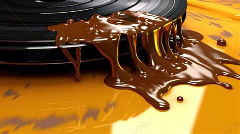 놀라운 3d 렌더링 비닐 레코드가 아름다운 배경의 웅덩이에 녹습니다 코드 배경 음악 배경 놀라 배경 이미지 Hd 코드 음악 놀라 배경 사진 무료 다운로드