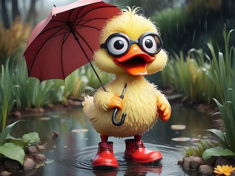 Character Design 3d Animated Quirky Fuzzy And Fluffy Duck With Big