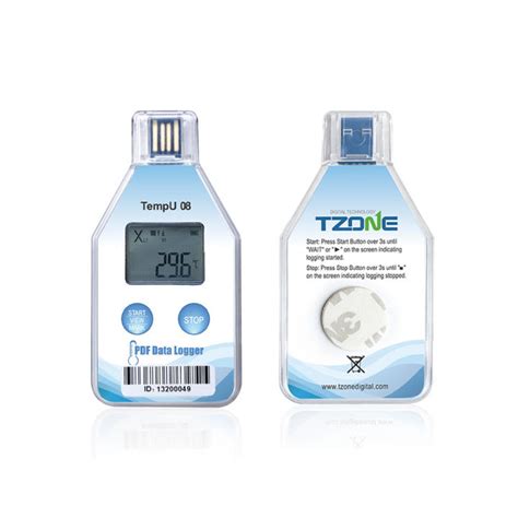 Tempu08 Temperature Data Logger Pdf Report Disposable Single Use Ip67
