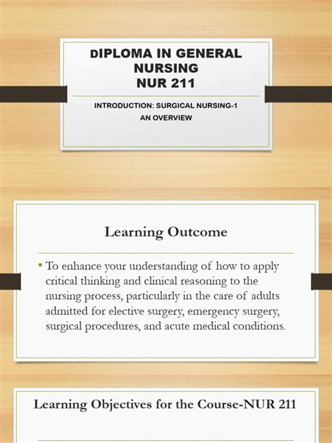 Lect1 Introduction And Course Overview Pdf Surgery Nursing