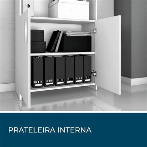 Conjunto Home Office 4 Peças 1 Mesa em L 1 Escrivaninha 2 Armários