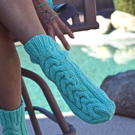 Mint Cable Knit Socks Cozy Christmas T