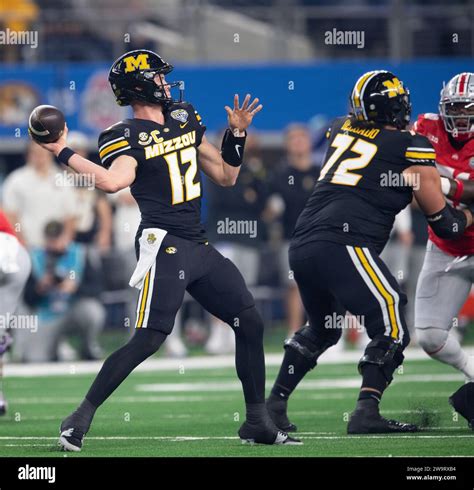 Arlington Texas Usa 29th Dec 2023 Mizzou Player 12 Qb Brady Cook