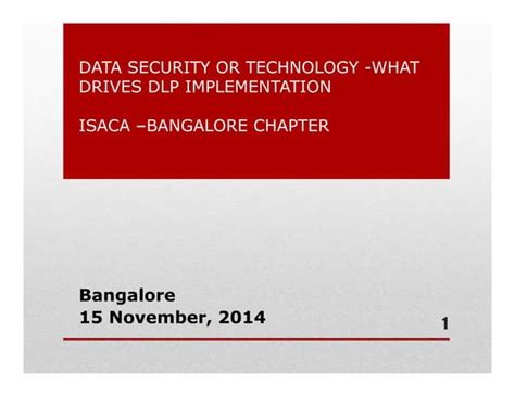 Data Security Or Technology What Drives Dlp Implementation Pdf