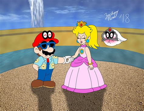 Mario And Princess Peach In The Seaside Kingdom By Zacharynoah92 On