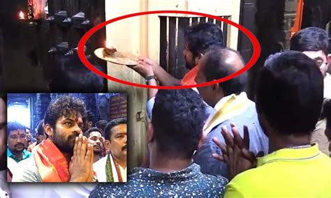 సాయితేజ్ చేతుల మీదుగా హారతి శ్రీకాళహస్తి ఆలయ ఆచార వ్యవహారాల విషయంలో తప్పు జరిగిందా