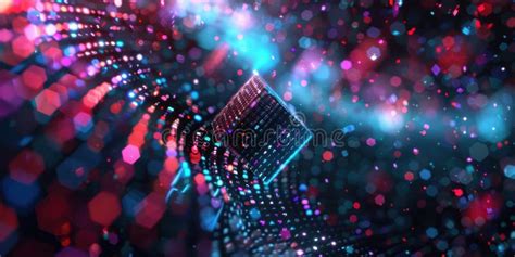 Abstract Digital Art With Colorful Lights And Shapes Created By Generative Artificial