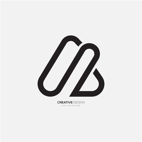 Letra creativa ab o ba line art logotipo mínimo moderno único Vector Premium