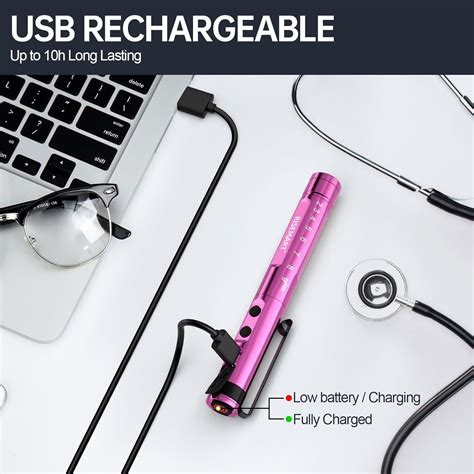 Risemart Luz De Bolígrafo Para Enfermera Luz Led Médica Recargable
