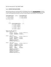 MIS 331 HW 7 CREATE TABLE Docx MIS 331 Homework 7 SQL CREATE TABLE