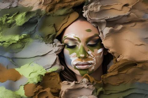 Premium Ai Image Portrait Of Beautiful Young Woman In Camouflage