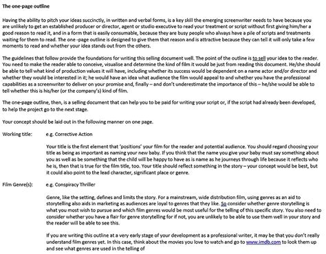 Screenplay Outline Template Room Surf Com