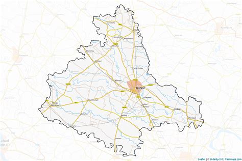 Make Printable Jaunpur Maps With Border Masking Cropping Using