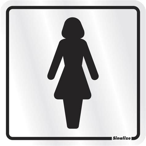 Placa P Sinalização 12x12 Sanitario Feminino 900ab Sinalize Pt 1 Un