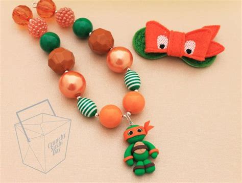 Tmnt Girl Polymer Clay Necklace