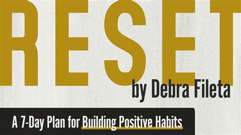 Reset A 7 Day Plan For Building Positive Habits