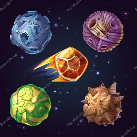Fantastic Planets Moons Asteroid Sci Fi Starry Space Background