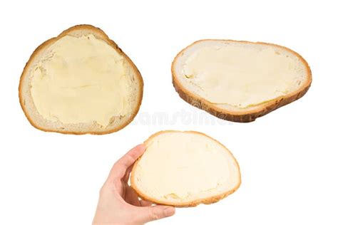 Pan Y Mantequilla Aislados De Fondo Blanco Imagen De Archivo Imagen