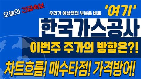 한국가스공사 우리가 예상했던 부분은 바로 여기 이번주 주가의 방향은 차트흐름 매수타점 가격방어 Youtube