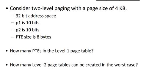 Solved Consider Two Level Paging With A Page Size Of 4 Kb