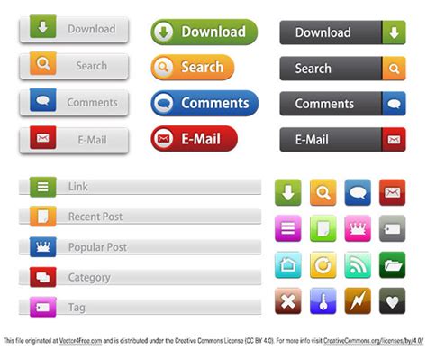 12 button icon design web images free vector web icons buttons flat