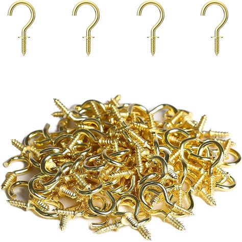 Walmart 100 Pcs 1 2 Inch Gold Mini Screw Hooks For Jewelry Crafts Keys Lights Chimes