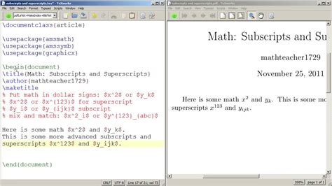 latex tutorial 04 subscripts and superscripts youtube