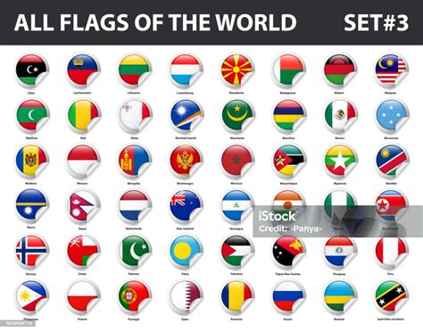 Vetores De Todas As Bandeiras Do Mundo Em Ordem Alfabética Adesivos