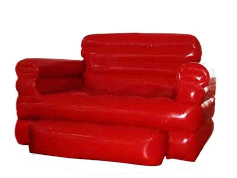 Home Red Pvc Tarpaulin Folded Inflatables Furniture Couch Sofa For