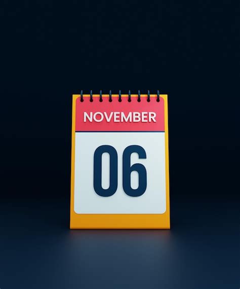 Icono De Calendario De Escritorio Realista De Noviembre Ilustración 3d