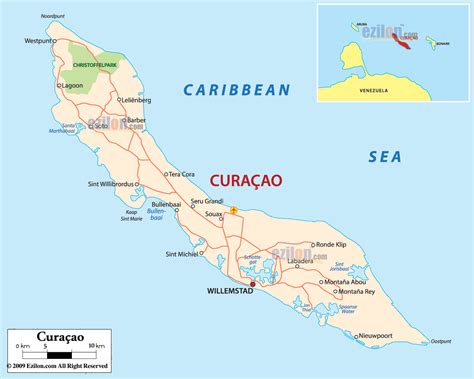 Detailed Political Map of Curaçao Ezilon Maps