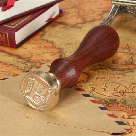 Sello de cera vintage retro clásico de madera 26 letras A Z letra del