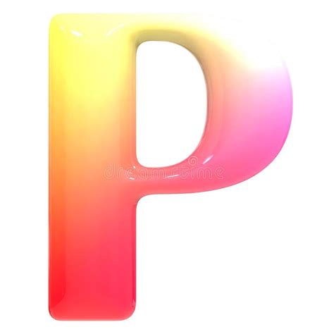 P Number Gradient 3d With White Background Stock Illustration