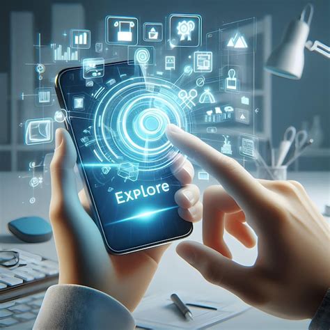 3d Hand Holding Mobile Phone With Holographic Banking App In Home Office Setup Highlighting