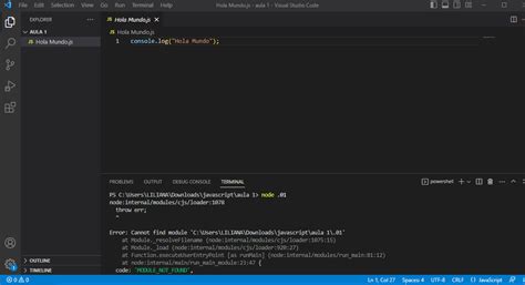 No Me Ejecuta El Codigo De Hola Mundo Javascript Primeros Pasos Con