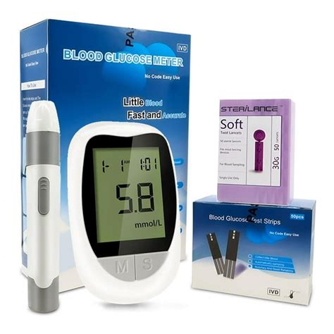 Complete Diabetic Blood Glucose Monitor Kit Glucometer 50 Strips