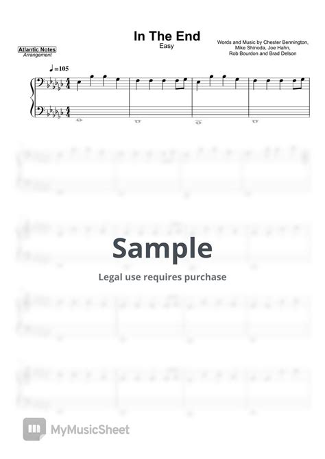 Linkin Park In The End Sheet Music By Atlantic Notes