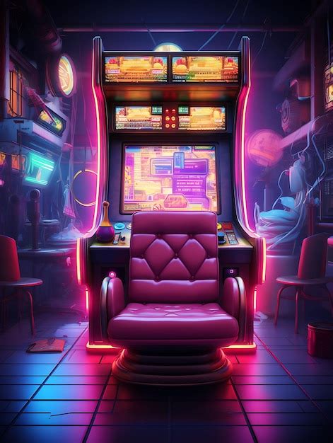 Premium Photo Background Of Retro Arcade Backdrop Arcade Machine