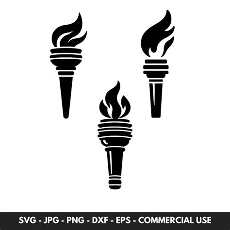 Torch Svg Bundle 3 Torch Vectors Sport Clipart Torch Png Svg Dxf