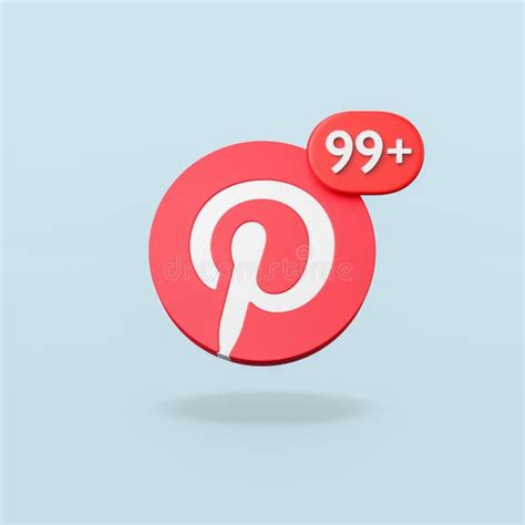 Logotipo De Pinterest Con Notificación De 99 Sobre Fondo Azul Imagen De Archivo Editorial